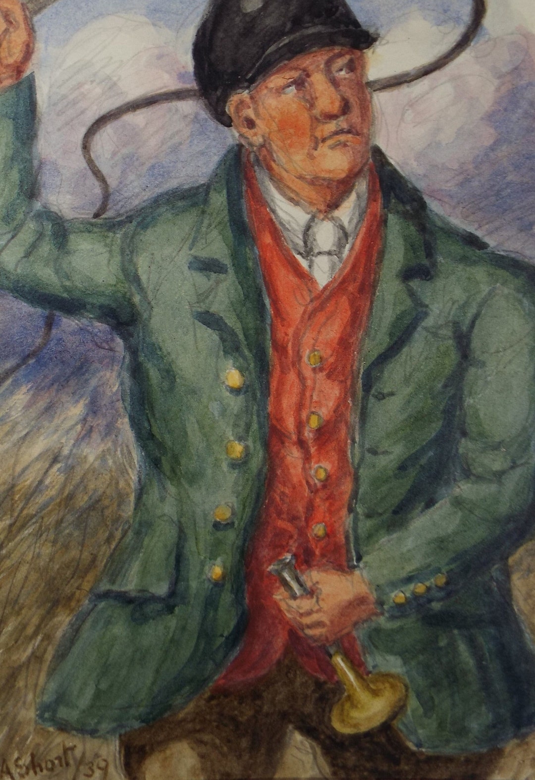 Original Watercolour Drawing, 'huntsman', George Anderson Short (1856 ...