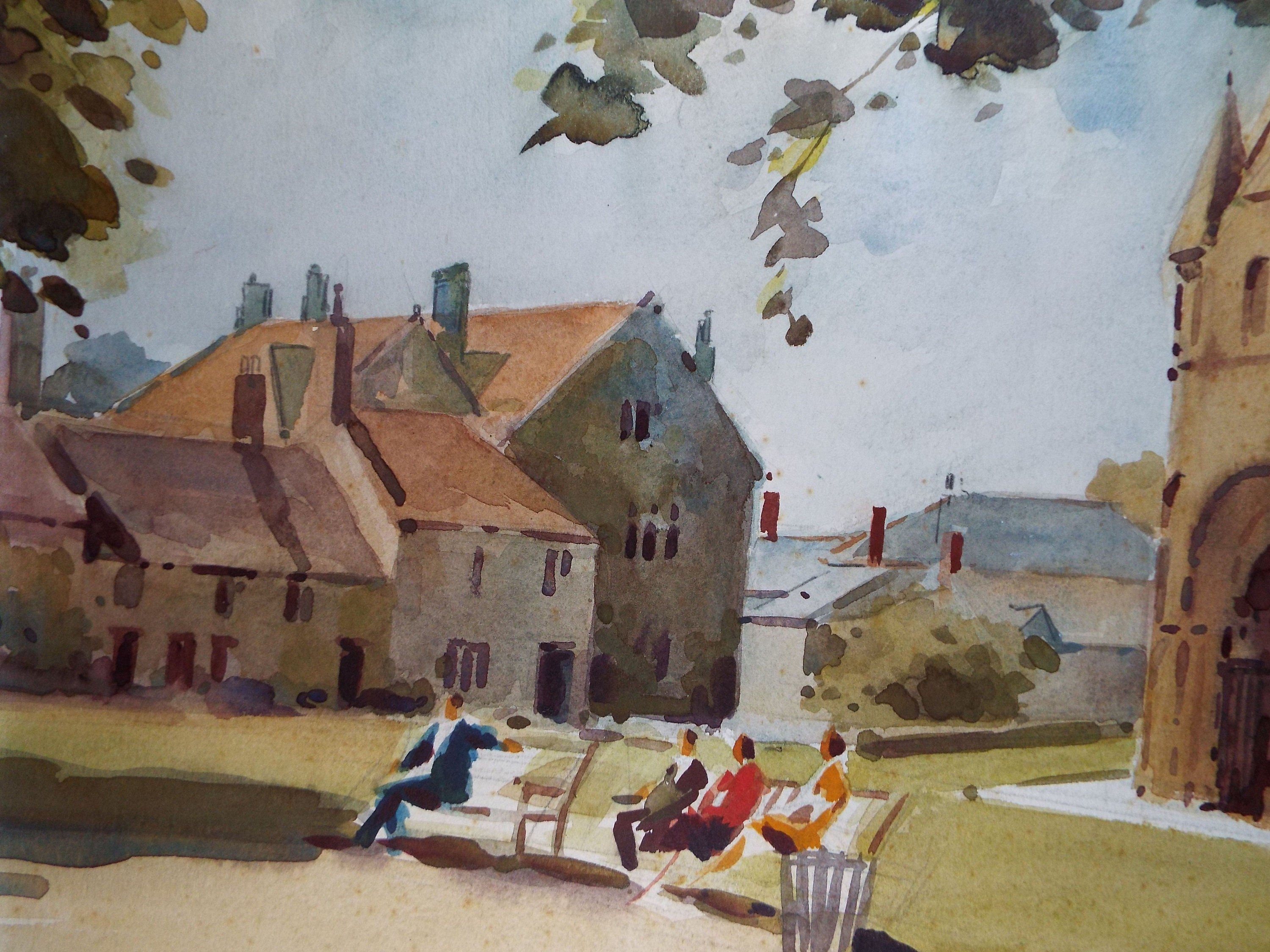 Original Watercolour 'the Quad' C1960's Frank - Etsy