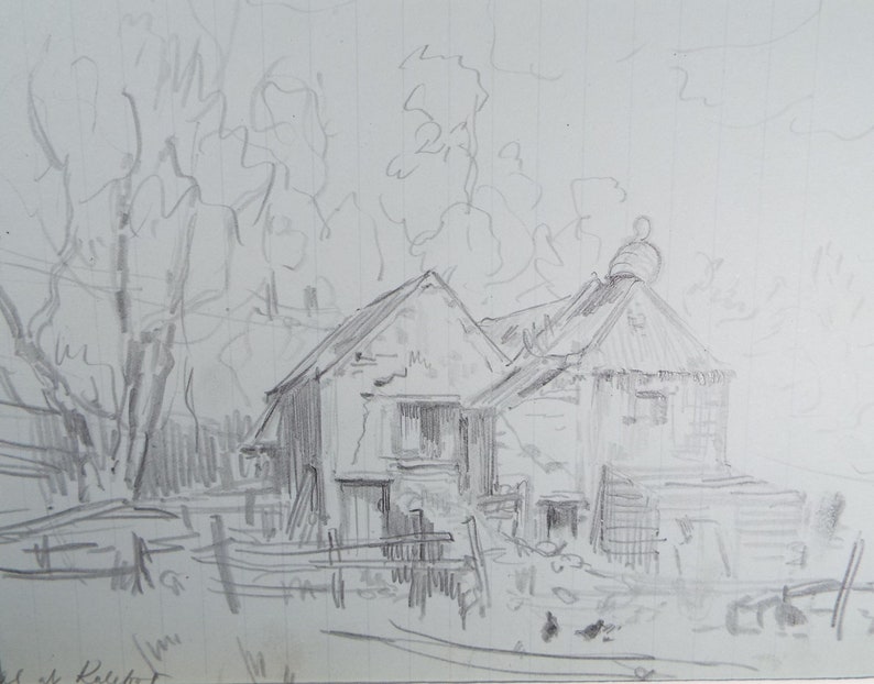 Original Pencil Drawing 'old Mill' Circa 1920's - Etsy