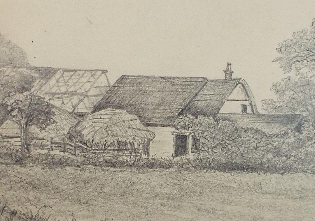 Original Pencil Drawing, 'stradbroke', Dated 1877, Artist Unknown - Etsy