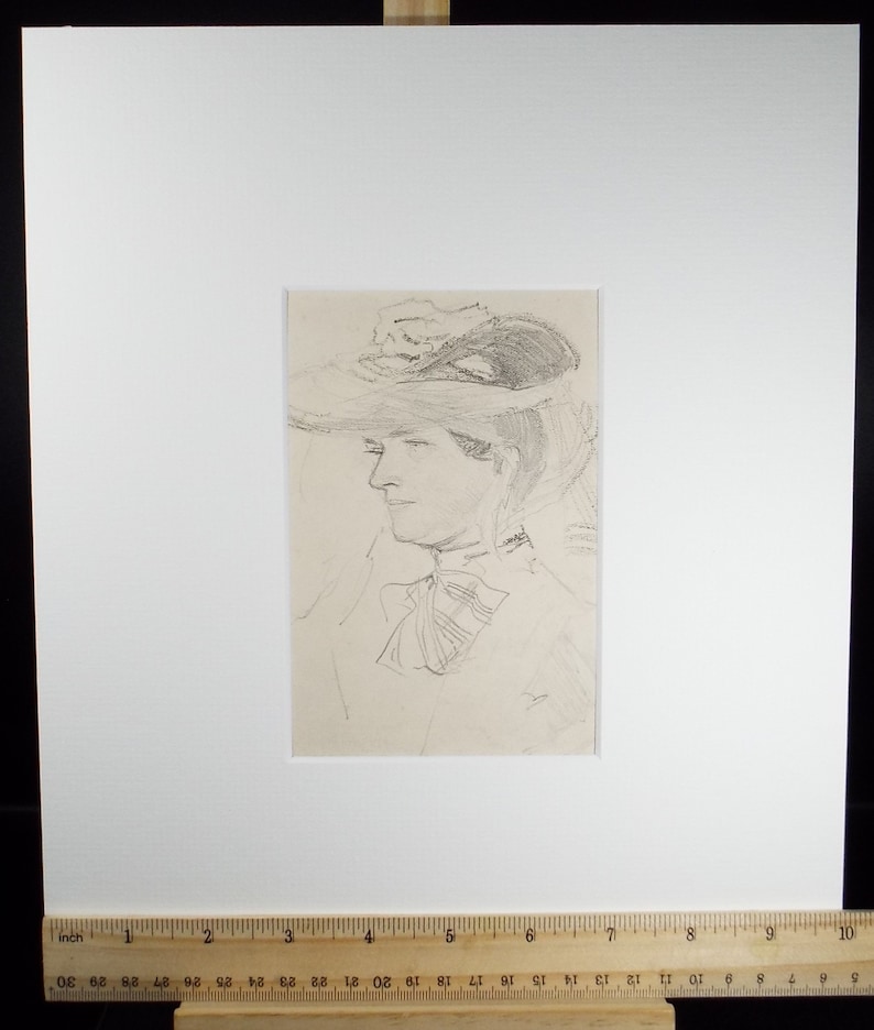 Original Pencil Sketch, 'portrait of an Elegant Woman' ', Susan ...