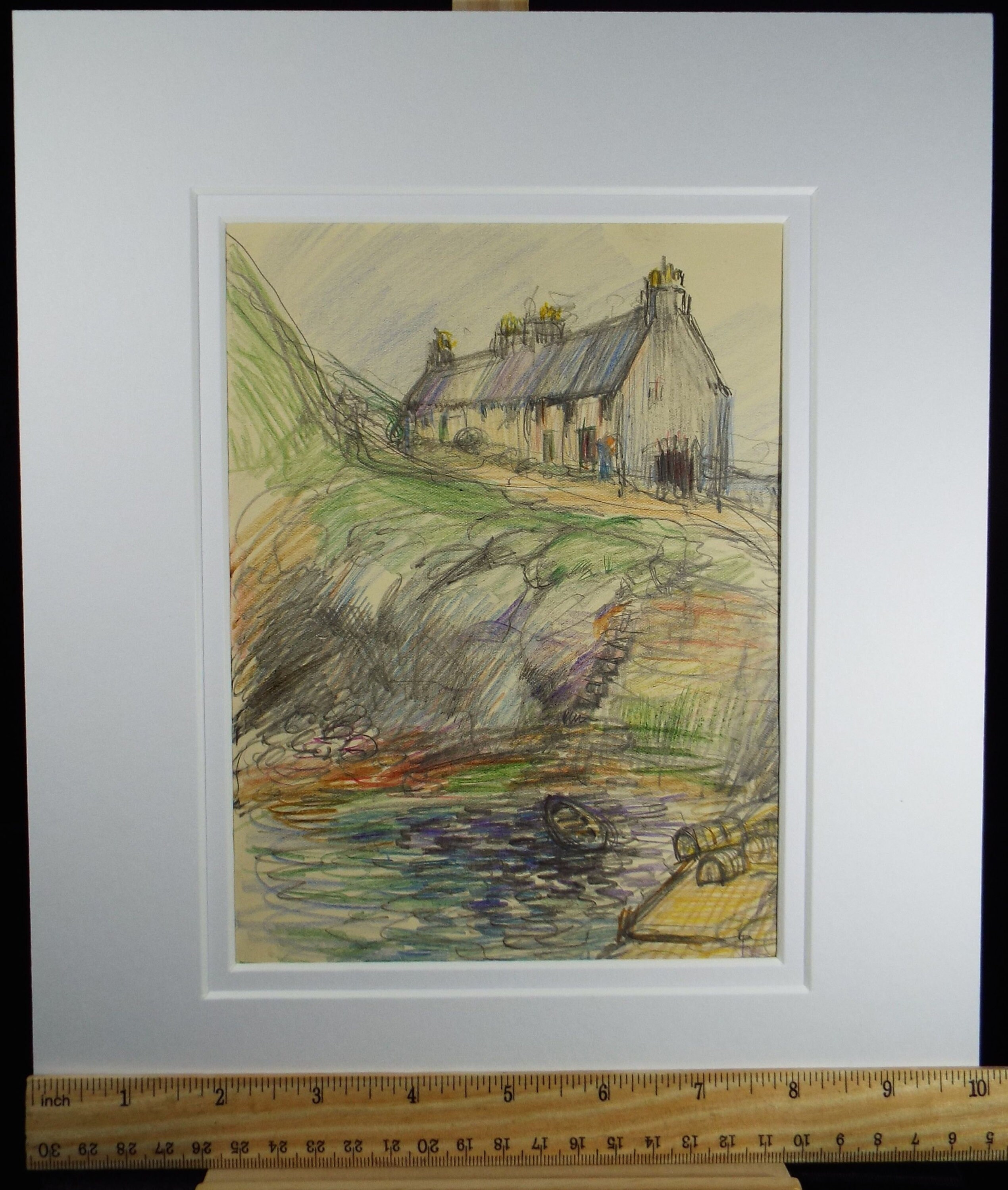 Original Pencil Drawing 'A Farmstead' Circa - Etsy