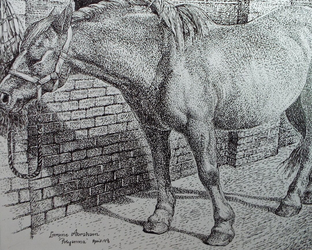Original Scraperboard & Ink Drawing, 'pollyanna Feeding', Lorraine ...