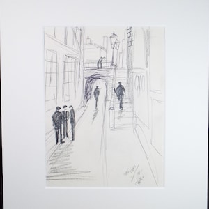 Pencil & Ink Drawing, 'on the Dole', Bernard Mcmullen (1952-2015) - Etsy