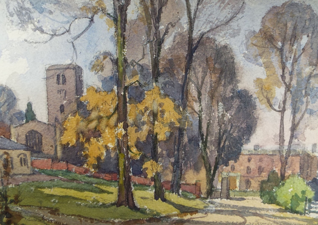 Original Watercolour on Paper, 'church and Church Close', Edward Albert ...