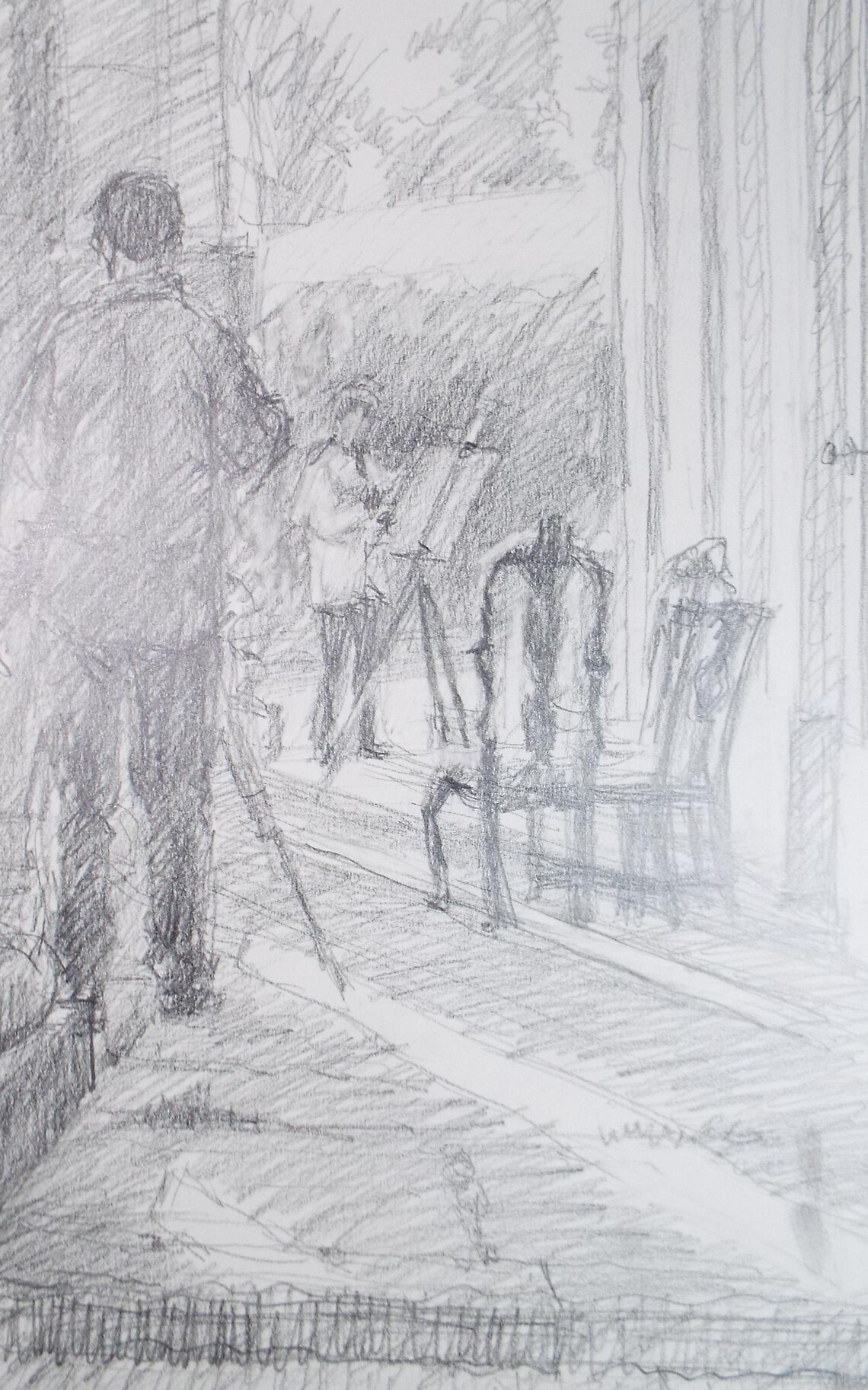 Original Pencil Drawing, 'the Art Class', Pauline Plummer (b1933 ...