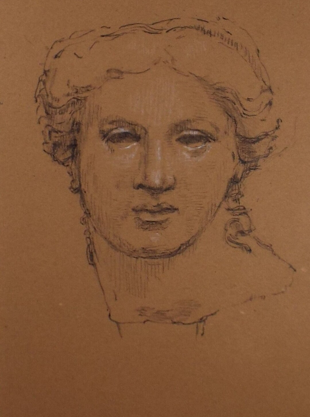 Original Pastel Sketch,' Classical Study of a Woman', Circa 1940's ...
