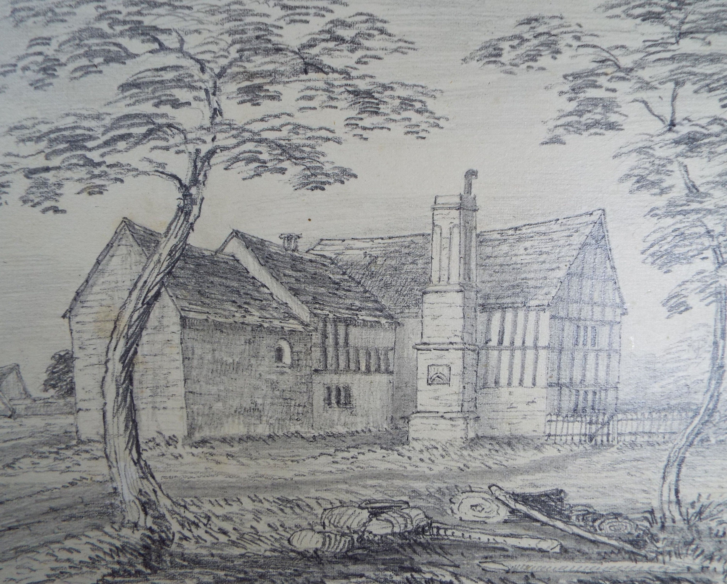 Original Pencil Drawing, 'old House at Deerhurst', Dated 1886, Artist ...