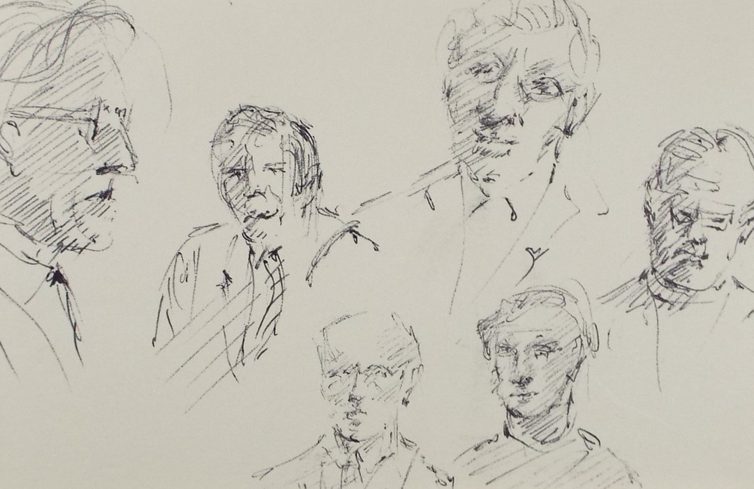 Original Pen & Ink Drawing, 'figure Studies', Hugh Mckenzie (1909-2005 ...