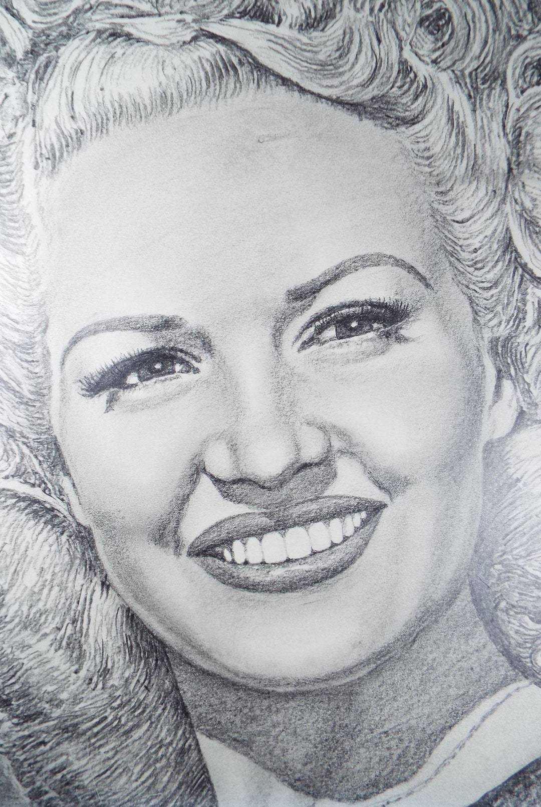 Original Pencil Drawing, 'betty Grable', Albert Leonard, Mid 20th ...