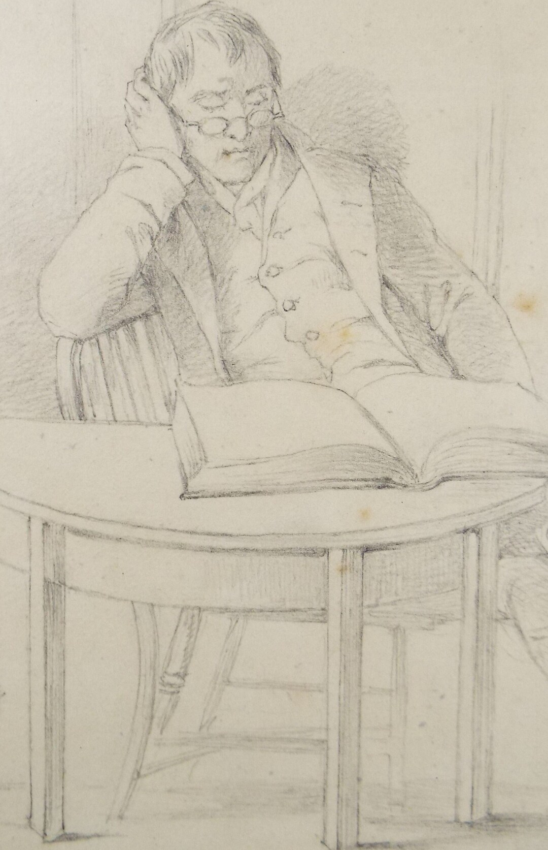 Original Pencil Drawing,'a Tedious Read', John Wood (1801-1870) - Etsy