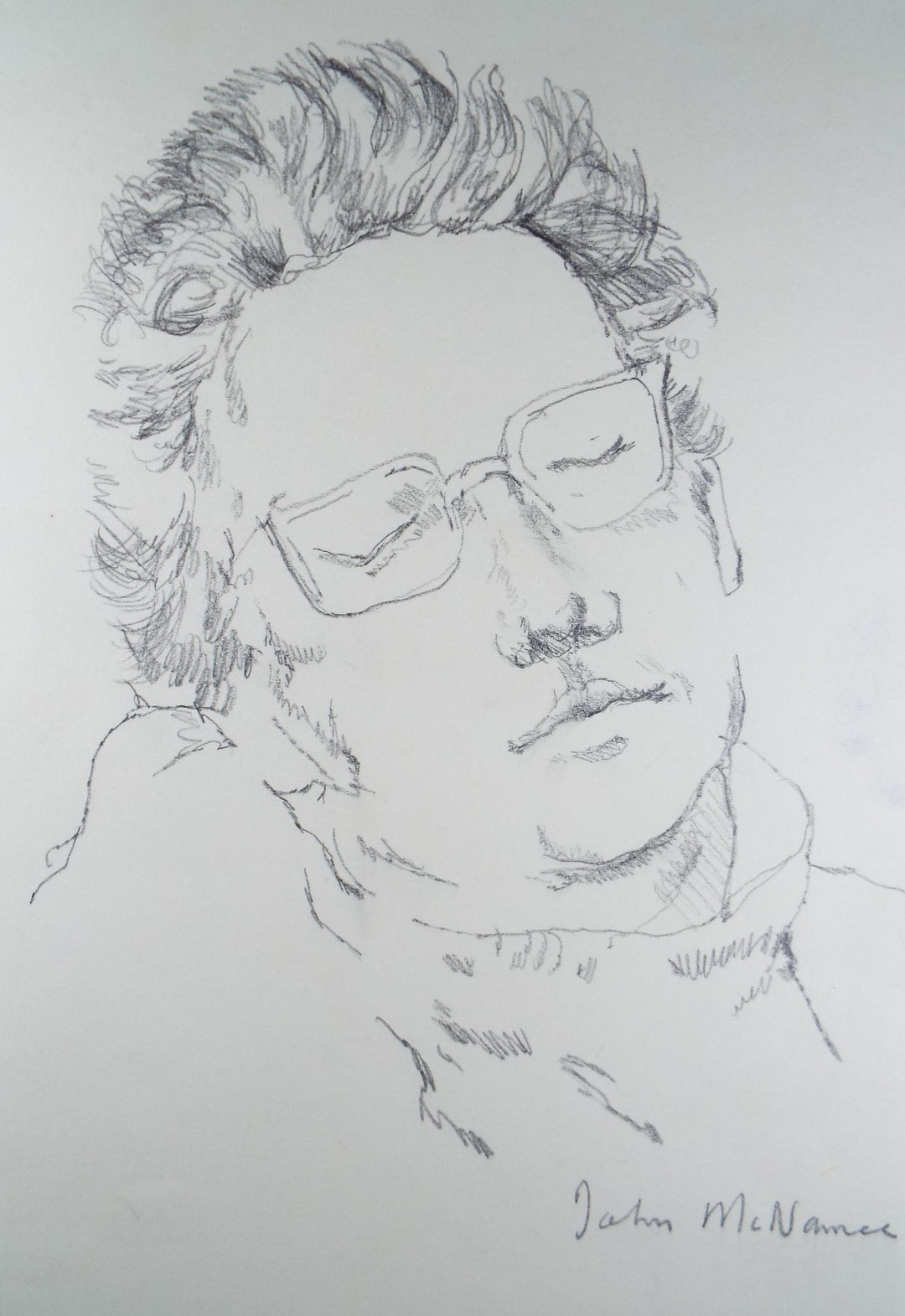 Original Pencil Drawing, 'sleeping Man', C1980's, John Mcnamara - Etsy