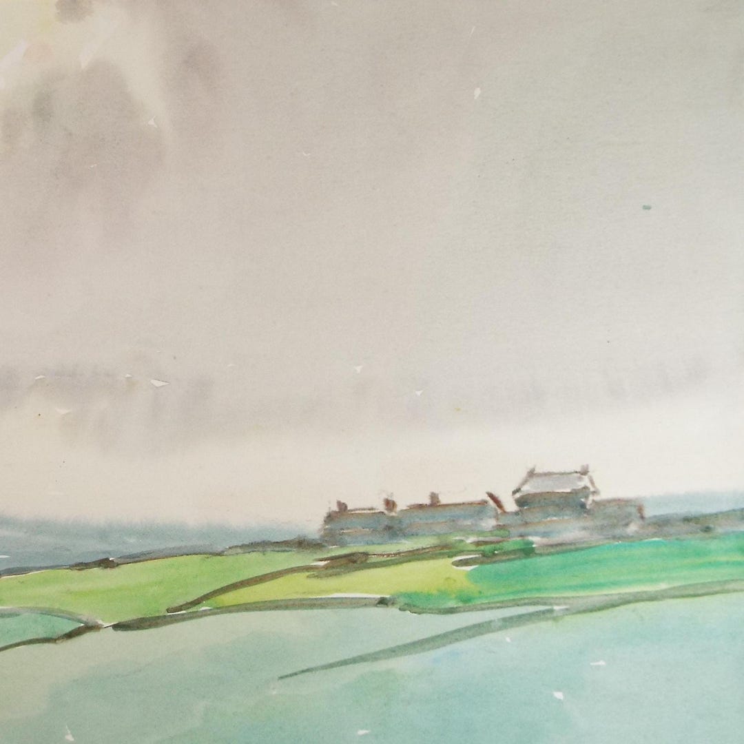 Original Watercolour, 'cornish Landscape View', Circa 1950's , George ...