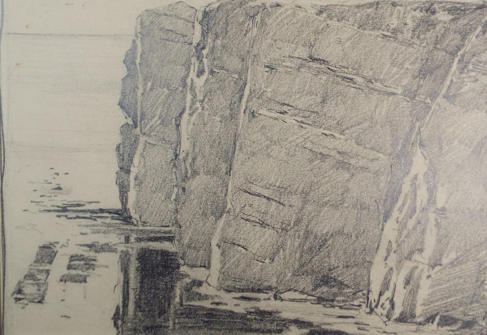 Original Pencil Drawing, 'helgoland', Dated 1904, Hans Von Heider (1867 ...