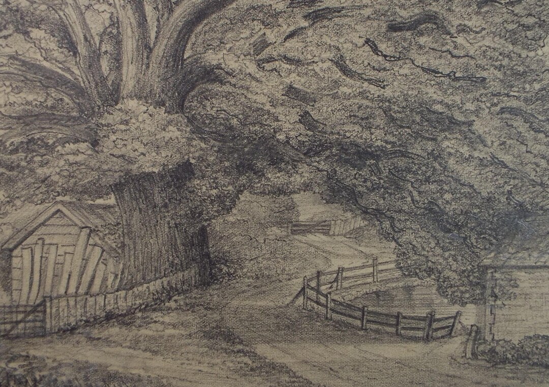 Original Pencil Drawing, 'beeston Park', Dated 1874', Artist Unknown - Etsy