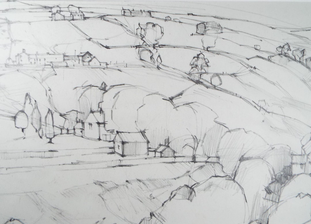 Original Pencil Drawing, 'cowshill, Weardale', Dated 1976, Douglas ...
