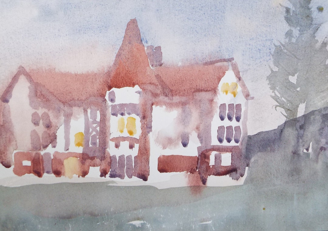 Original Watercolour, 'public House' , Muriel Hayden Inwood, Circa 1970 ...