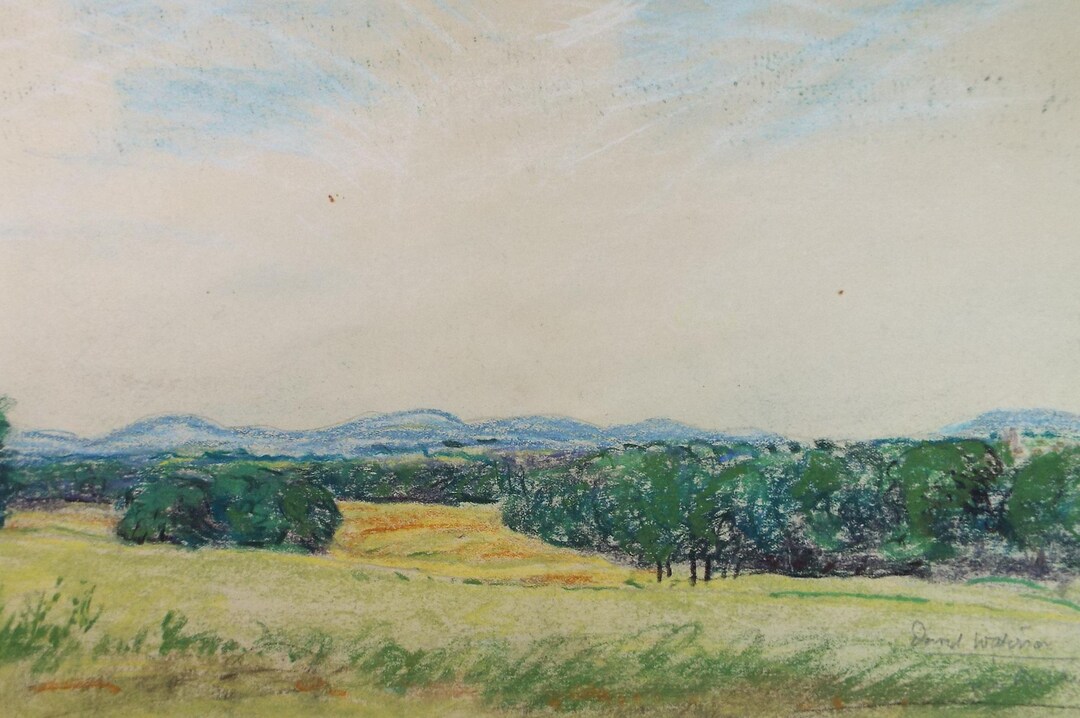 Original Pastel Drawing, 'green Landscape', David Waterson RE FSA (1870 ...