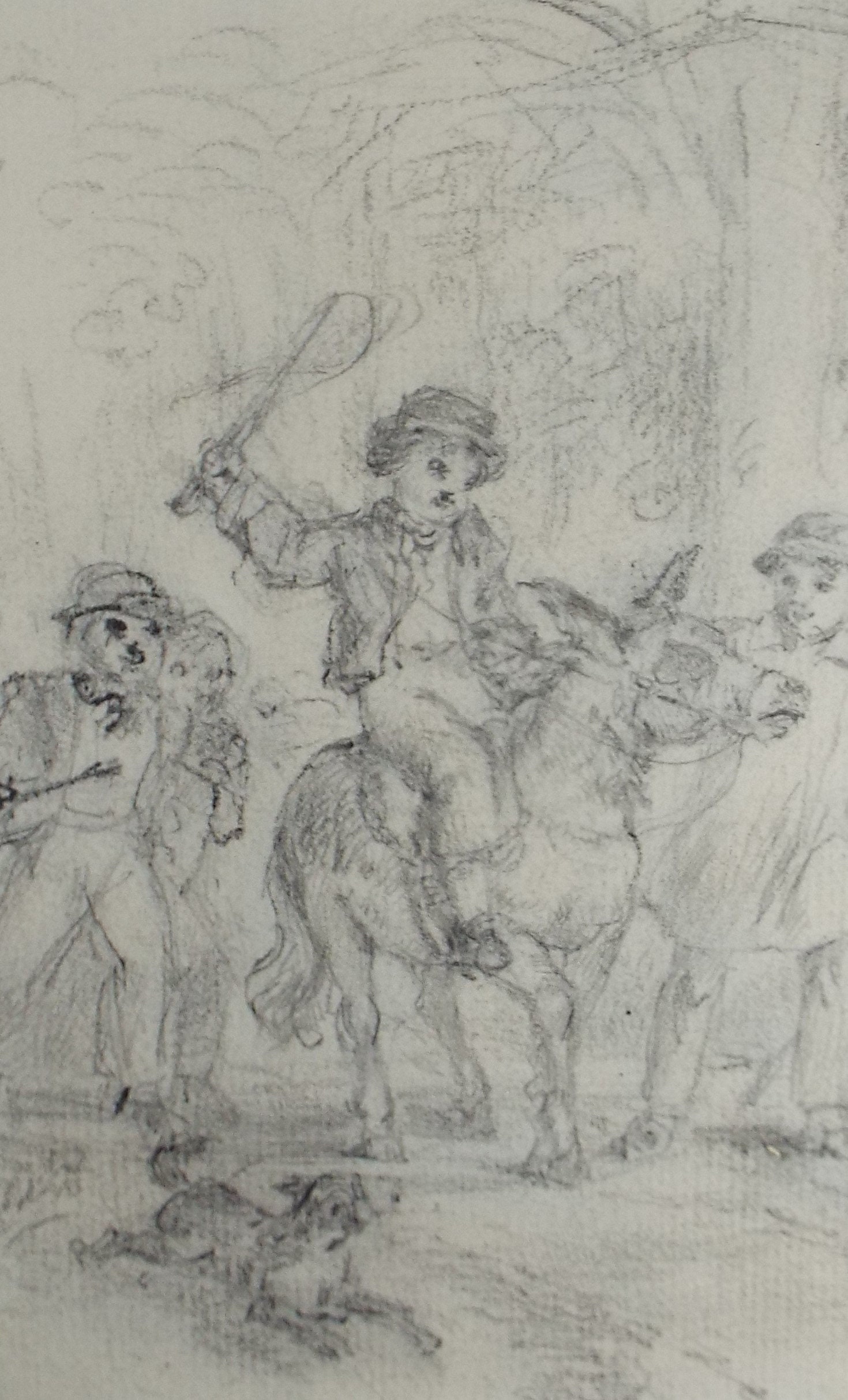 Original Pencil Drawing 'boy Riding a Donkey' John - Etsy
