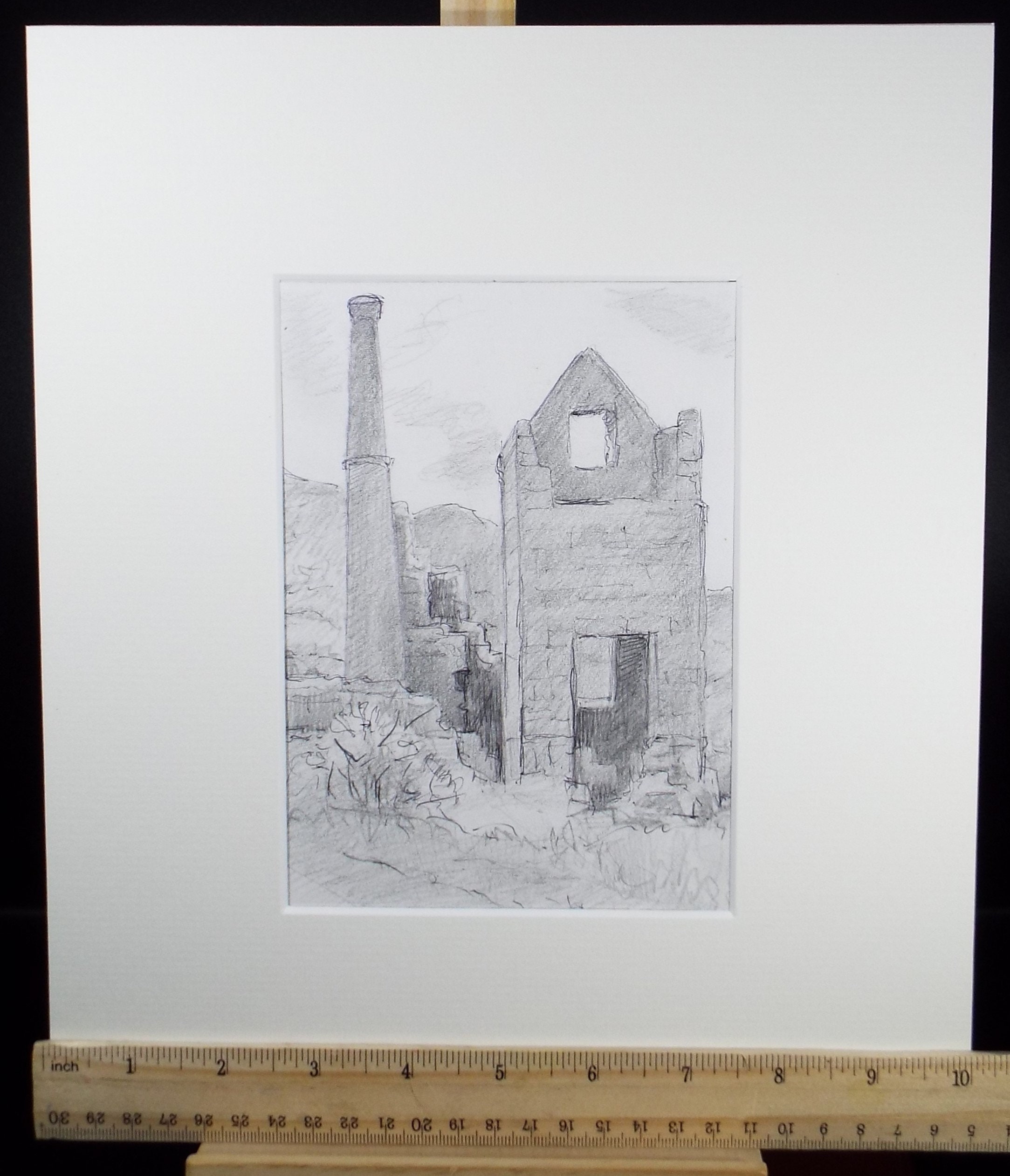 Original Pencil Drawing 'cornish Tin Mine' Muriel - Etsy