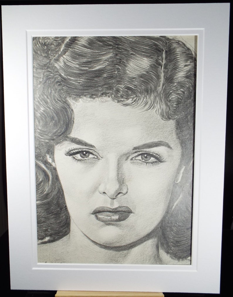 Original Pencil Drawing 'jane Russell' Albert - Etsy