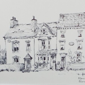 Original Watercolour & Ink, 'row of Cottages', Circa 1990's Artist ...