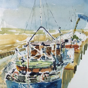 Original Watercolour,'freighter Anne', Roger Alsop, Dated 1987 - Etsy