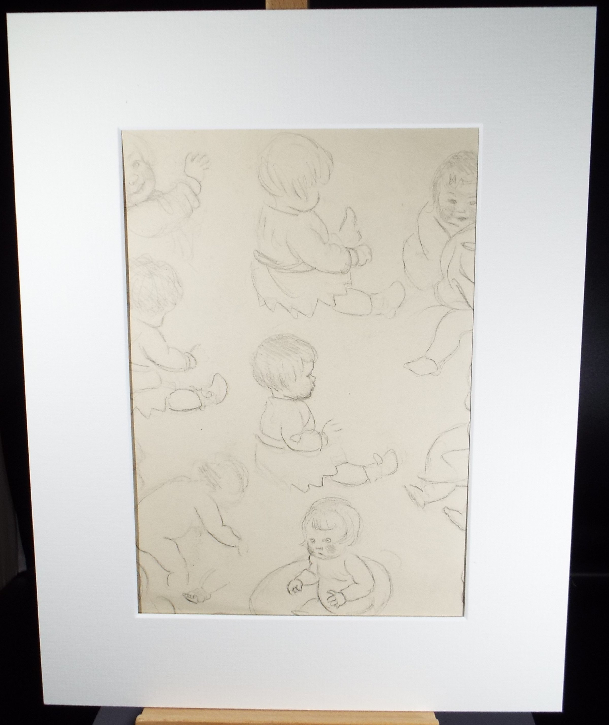Original Pencil Sketch, 'child Studies', Susan Beatrice Pearce 1878 ...