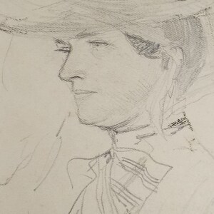 Original Pencil Sketch, 'portrait of an Elegant Woman' ', Susan ...