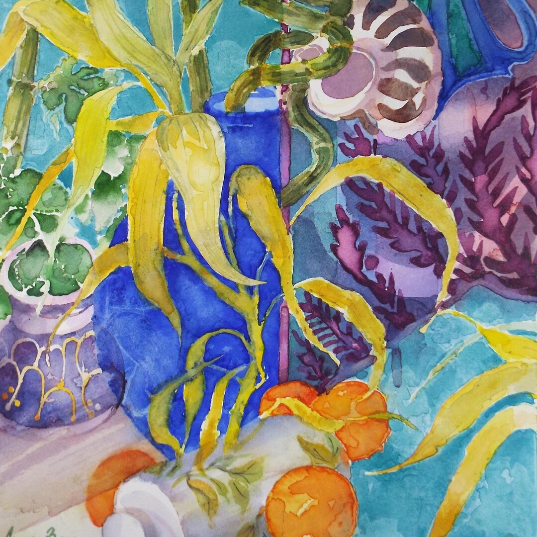 Original Watercolour, 'still Life , June Bevan, Circa 1990's - Etsy