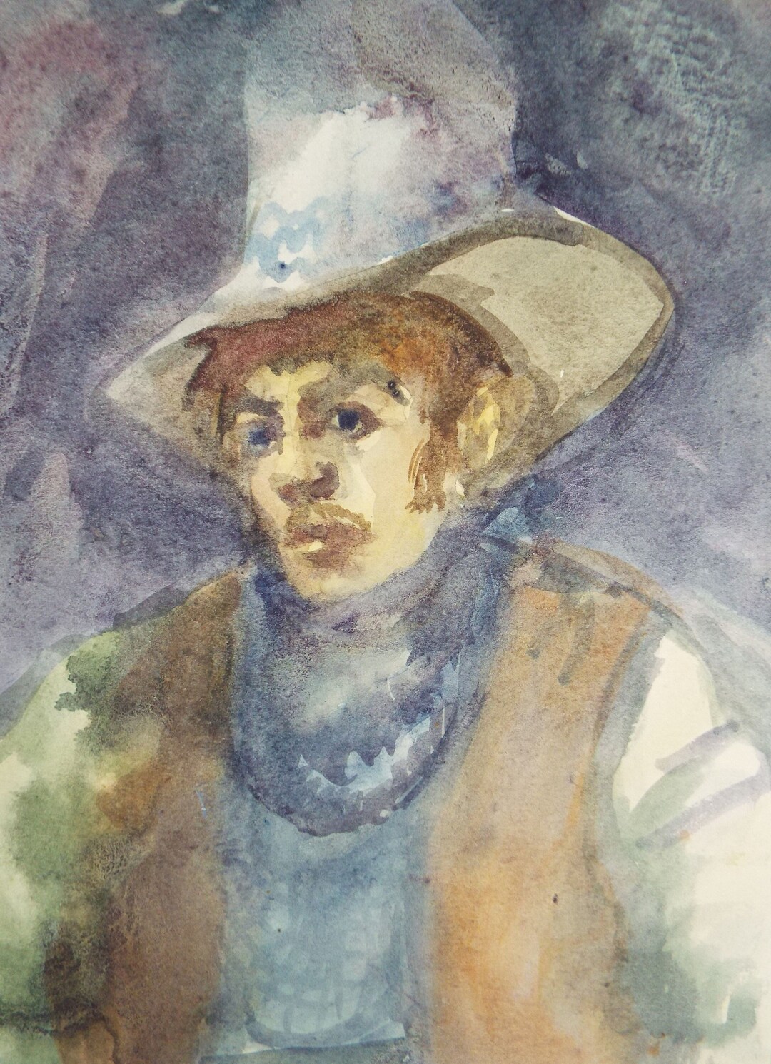 Original Watercolour, 'cowboy' 1950's, William D Clyne (1922-1981) - Etsy