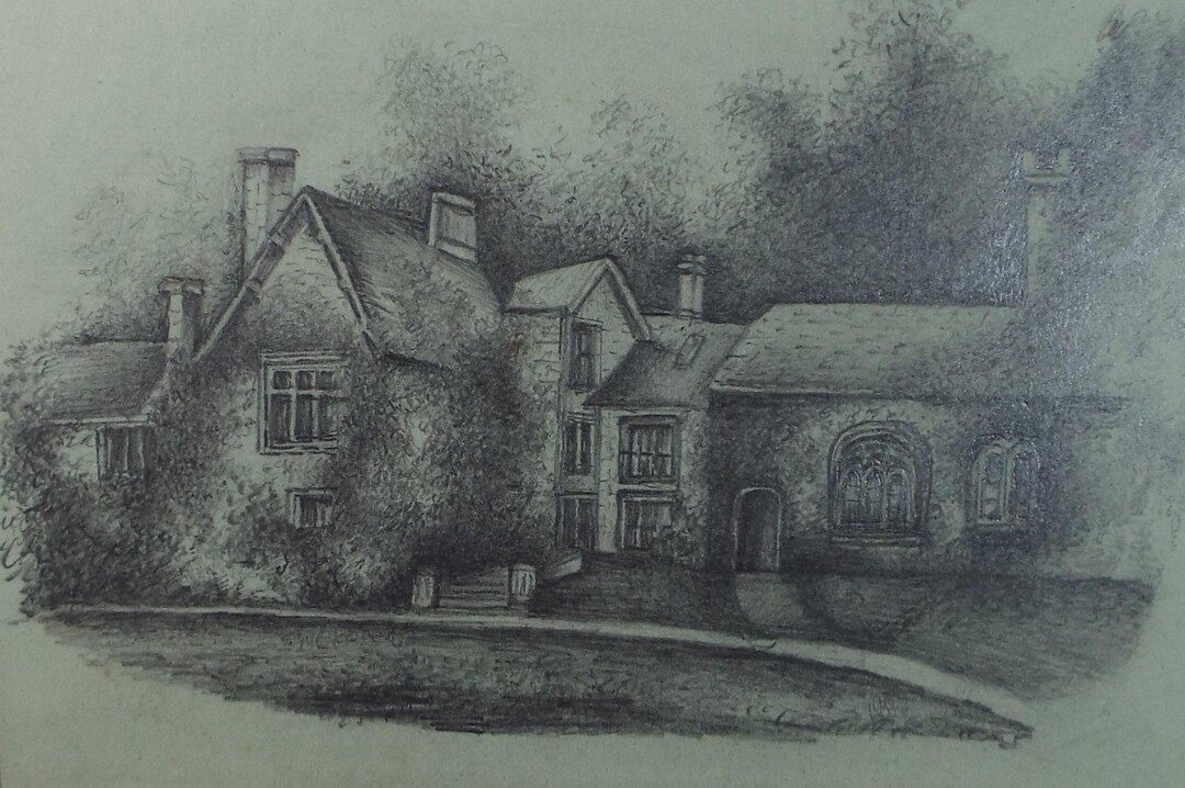Original Pencil Drawing Circa 1850's, 'country House' - Unknown Artist ...
