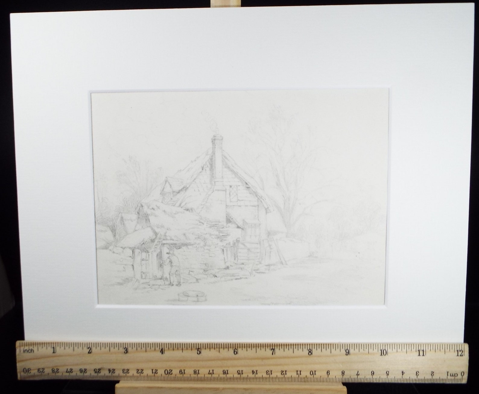 Original Pencil Drawing 'country Cottage With - Etsy