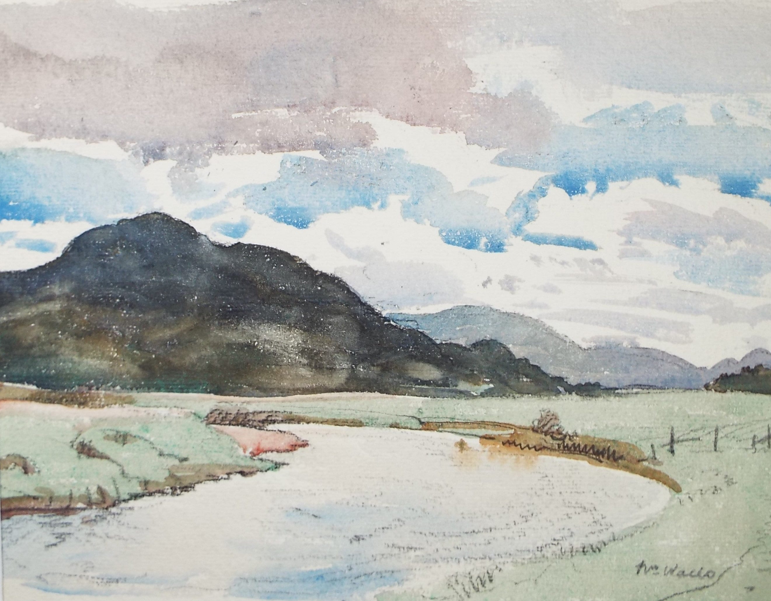 Original Watercolour ,'cluny', William Walls 1860-1942 ARSA, RSW, RSA ...