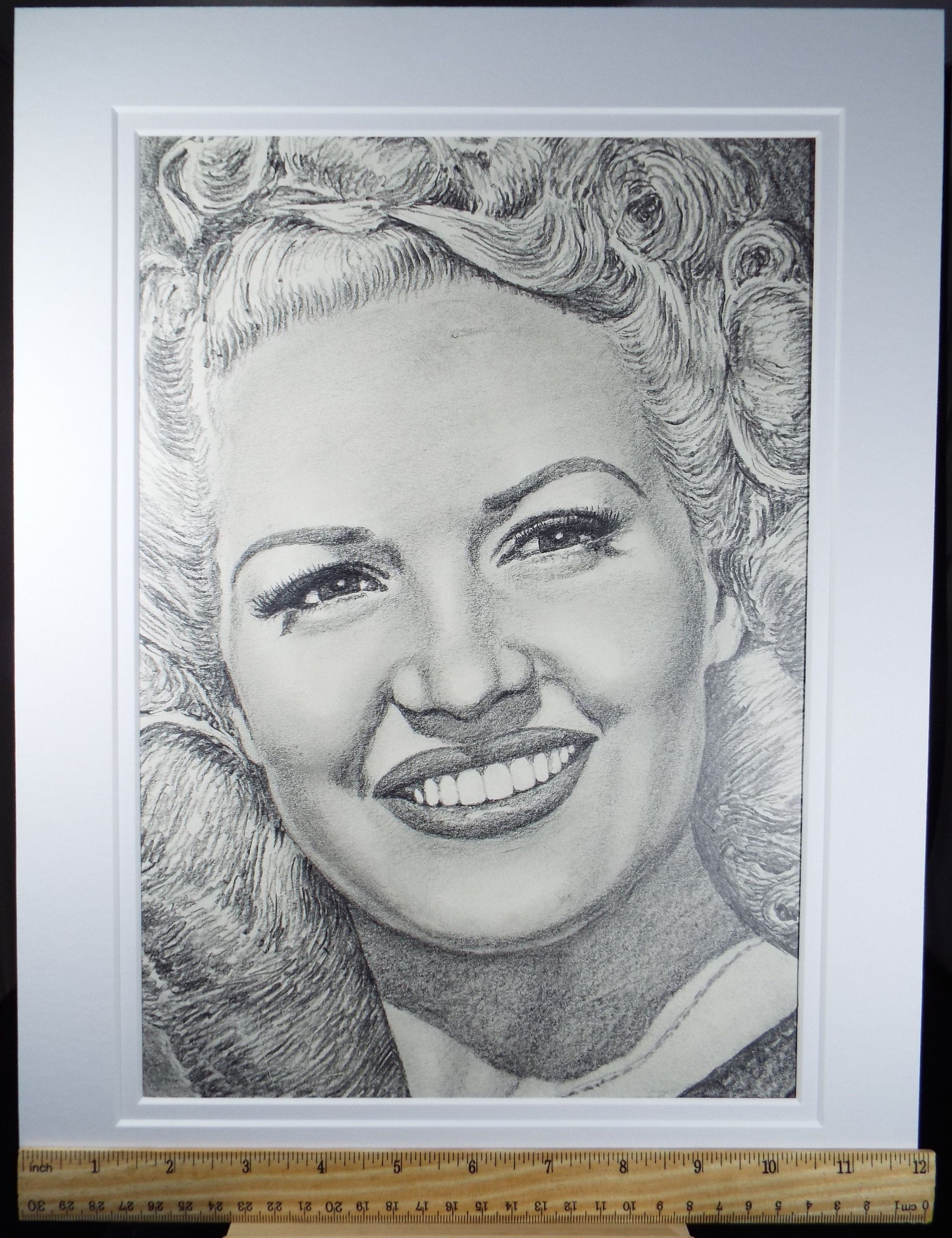 Original Pencil Drawing, 'betty Grable', Albert Leonard, Mid 20th ...