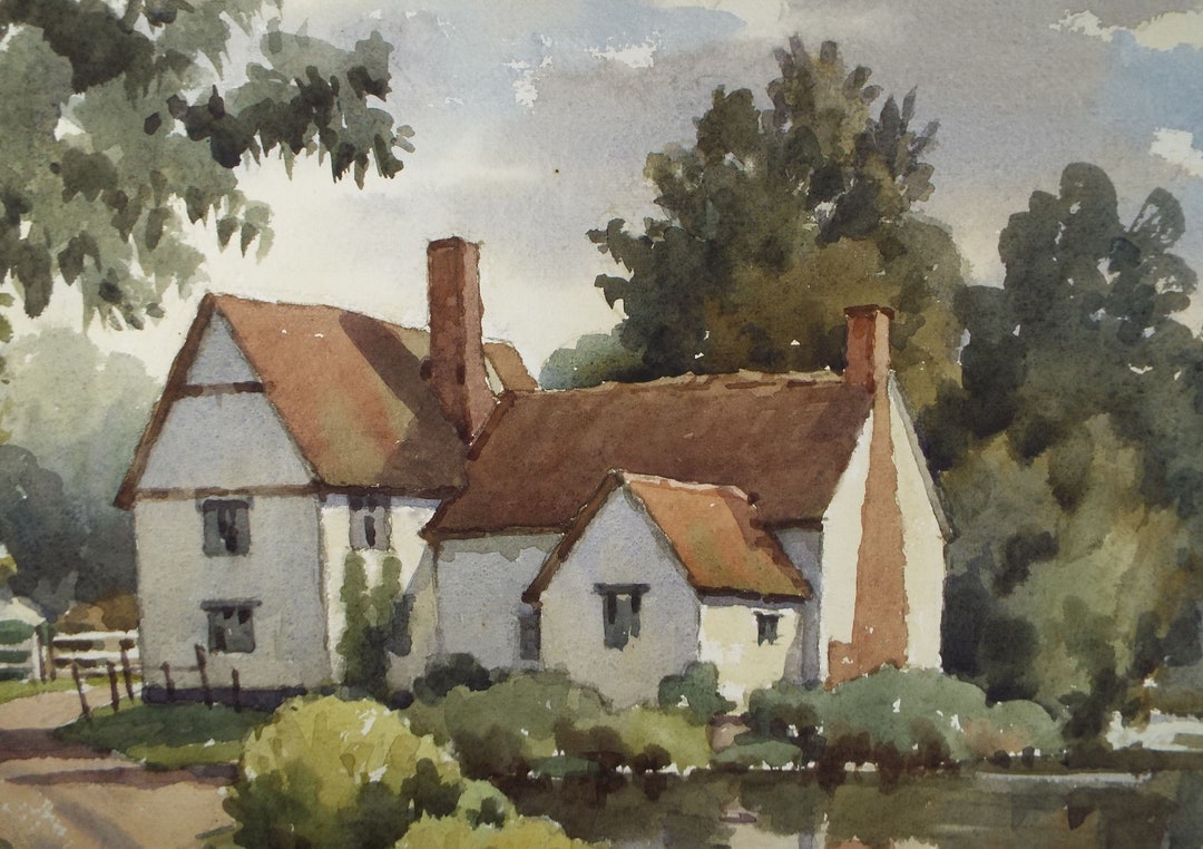 Original Watercolour on Paper, 'suffolk Farmhouse', Edward Albert ...