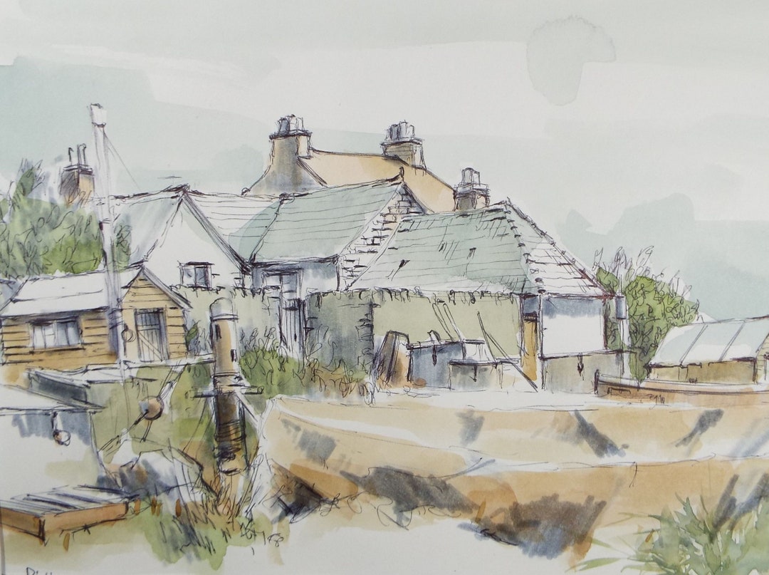 Original Watercolour & Ink, 'pill, Somerset', C1990's, Artist Unknown ...