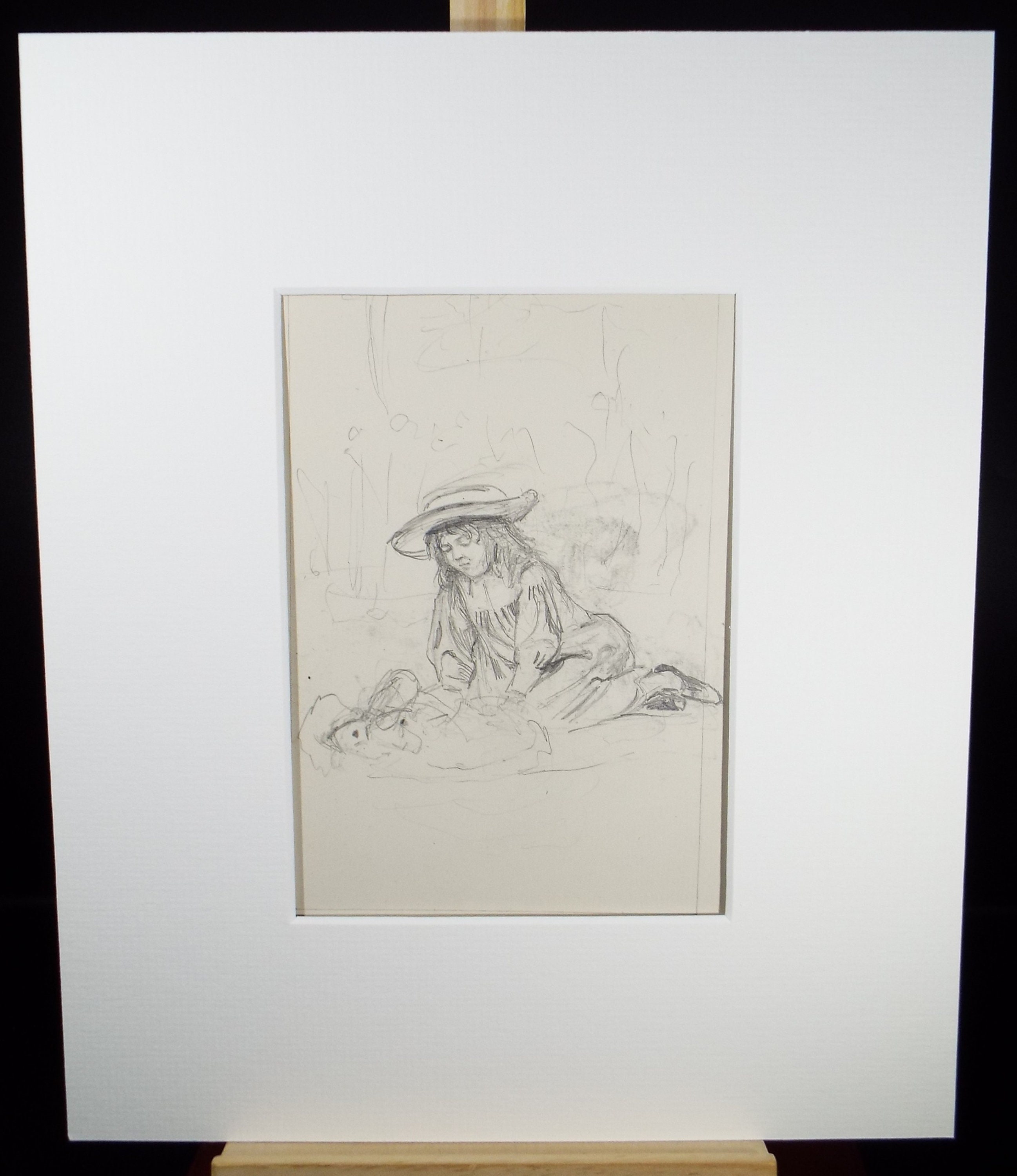 Original Pencil Sketch'girl With Baby' Leonard - Etsy