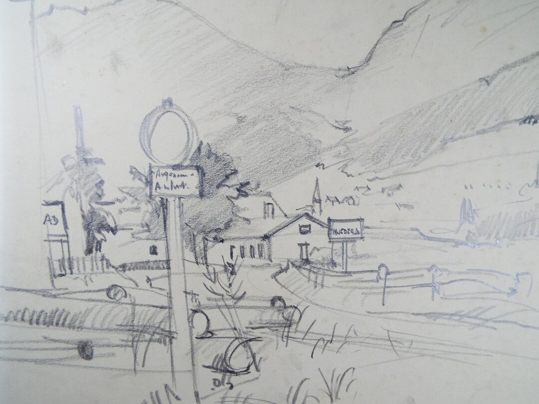 Original Pencil Drawing, 'austria', Dated 1956, Douglas Pittuck (1911 ...