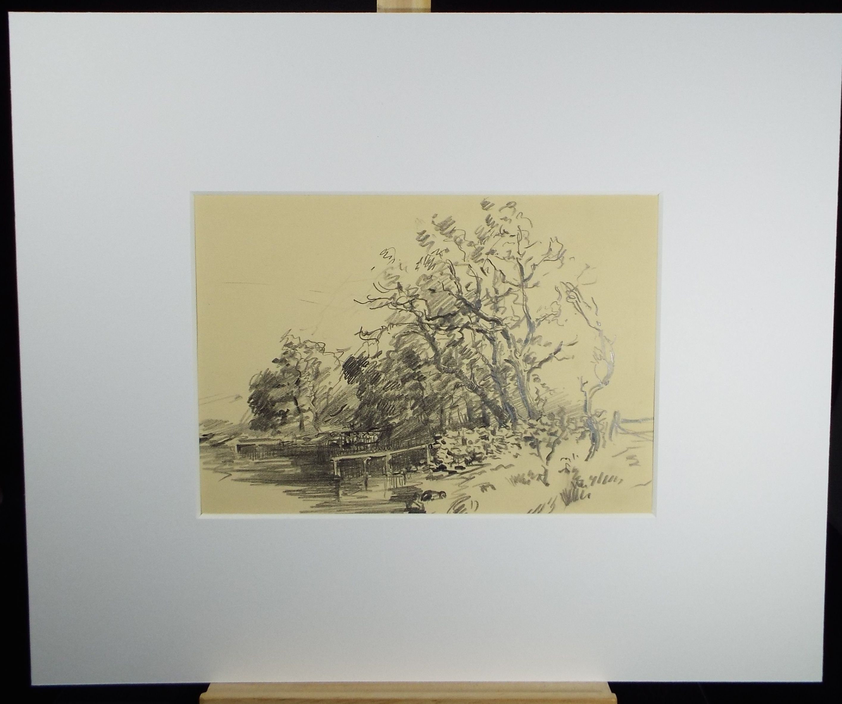 Original Pencil Drawing, 'tree Lined Lane', Circa 1920's, Nan C ...