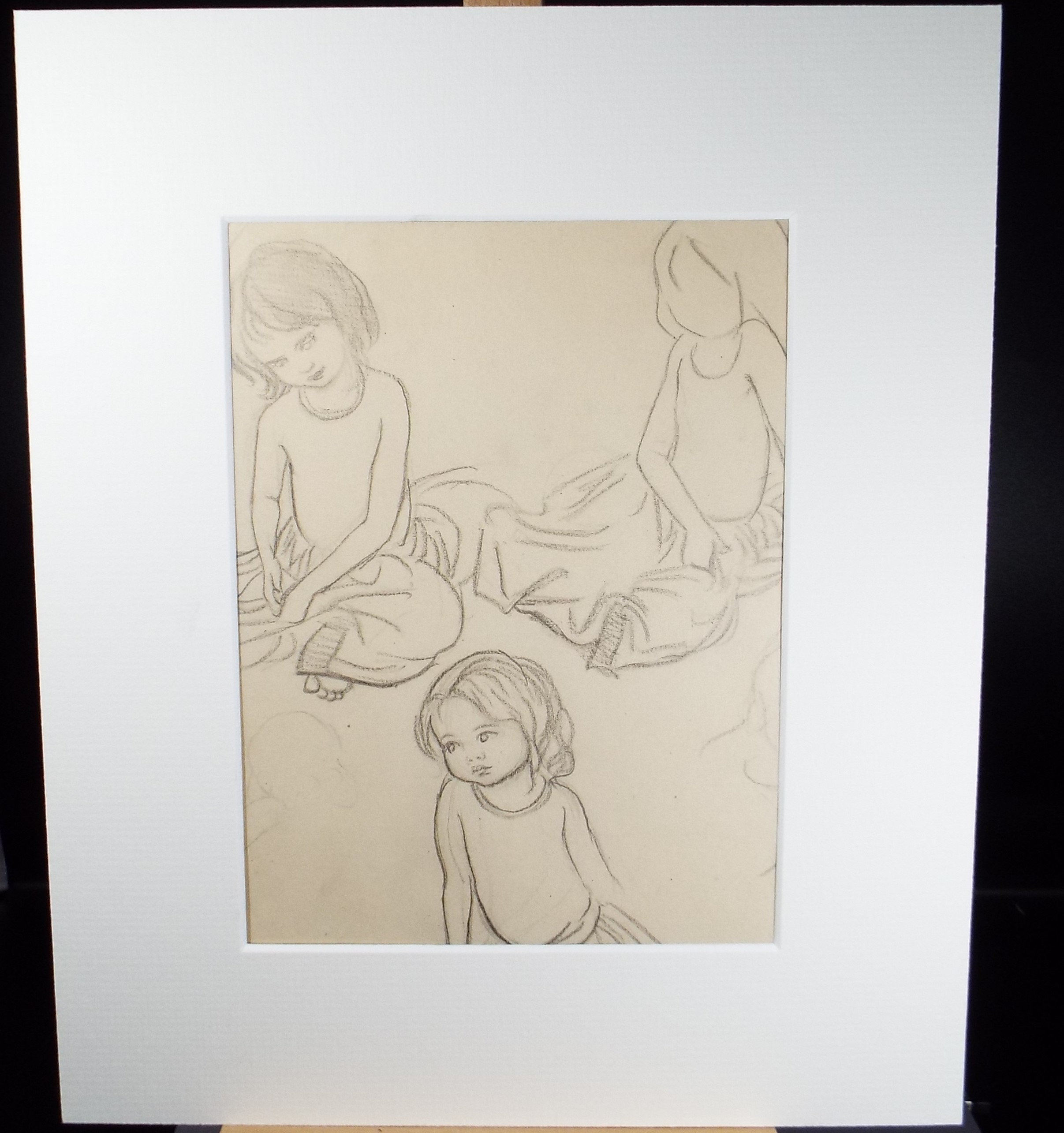 Original Pencil Sketch, 'seated Girl Study', Susan Beatrice Pearce 1878 ...