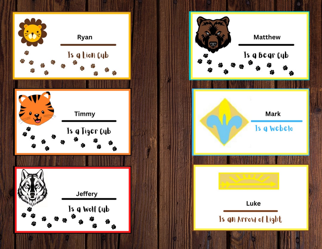 NEW 2024 UPDATED Printable Digital Download Cub Name Tags/identity ...