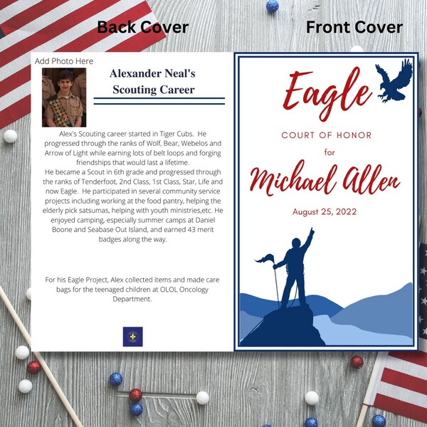 Eagle Scout Court of Honor Program - Etsy