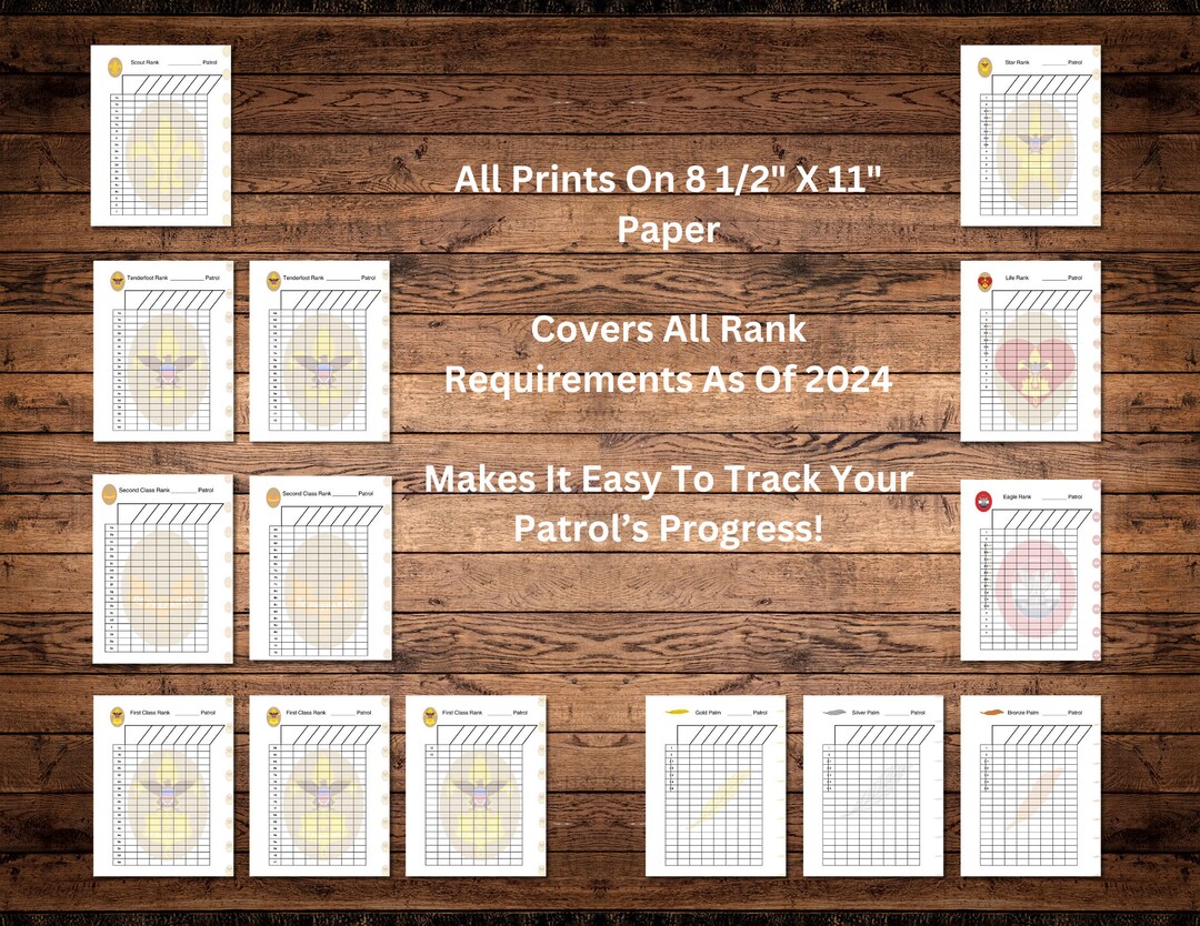 NEW FOR 2024 Scout Rank Advancement Charts - Etsy