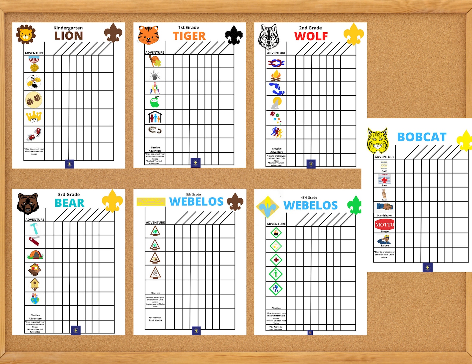 Cub Scout Rank Advancement Charts (Download Now) - Etsy
