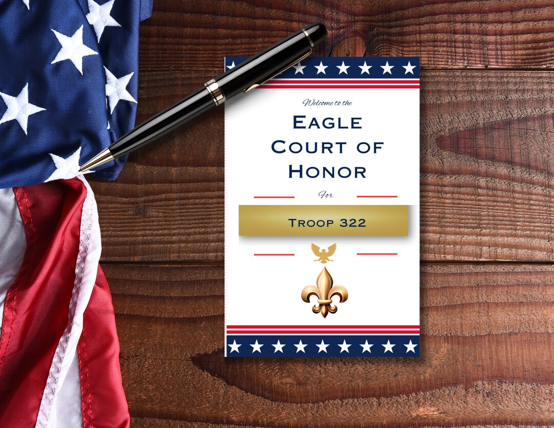 Customizable Printable troop Eagle Court of Honor Program - Etsy