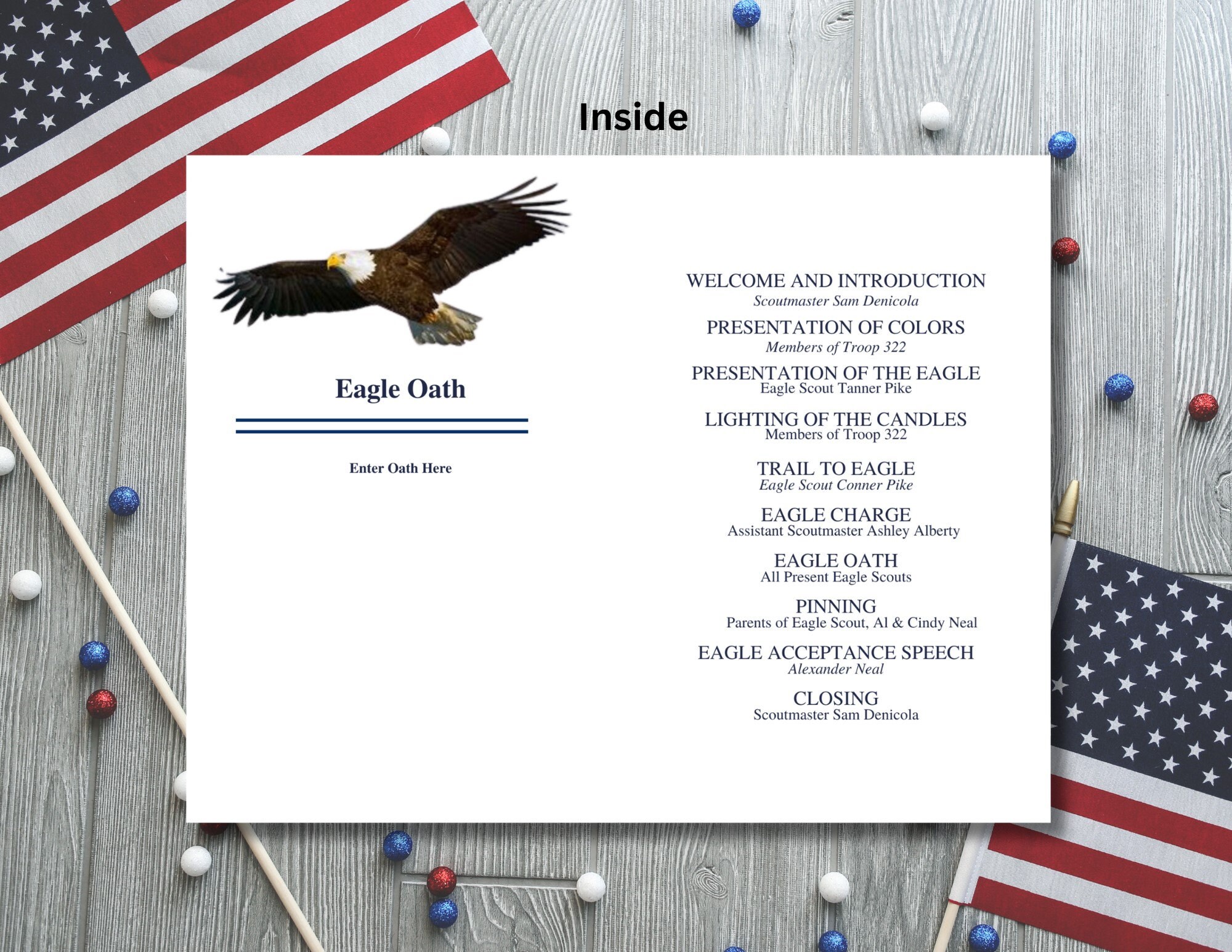 Customizable, Editable and Printable Eagle Scout Court of Honor ...