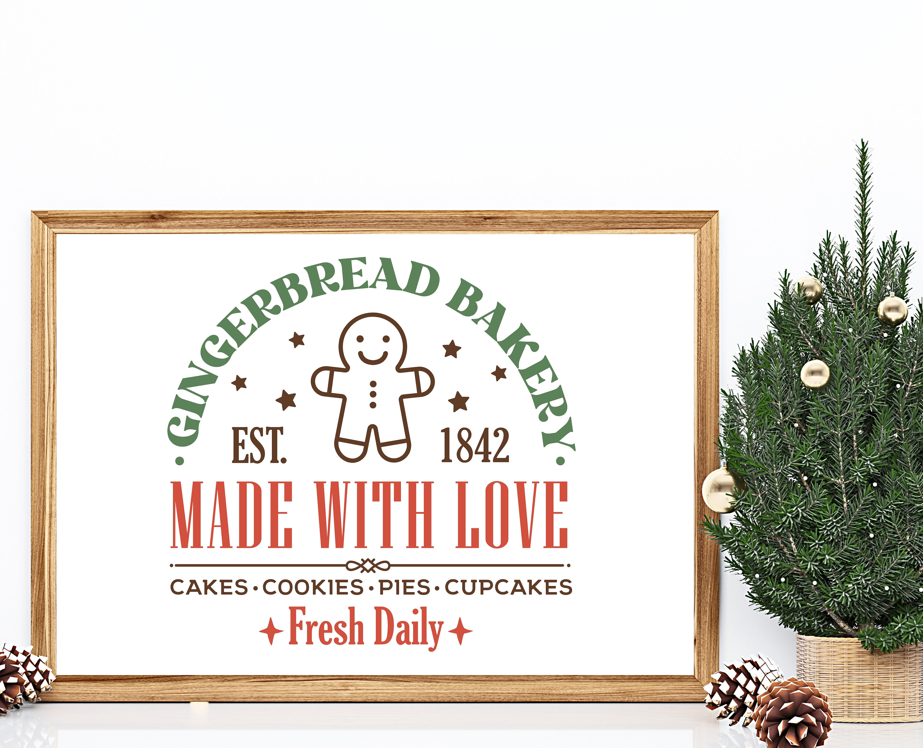 Gingerbread Bakery Made With Love Sign SVG | Christmas SVG ...