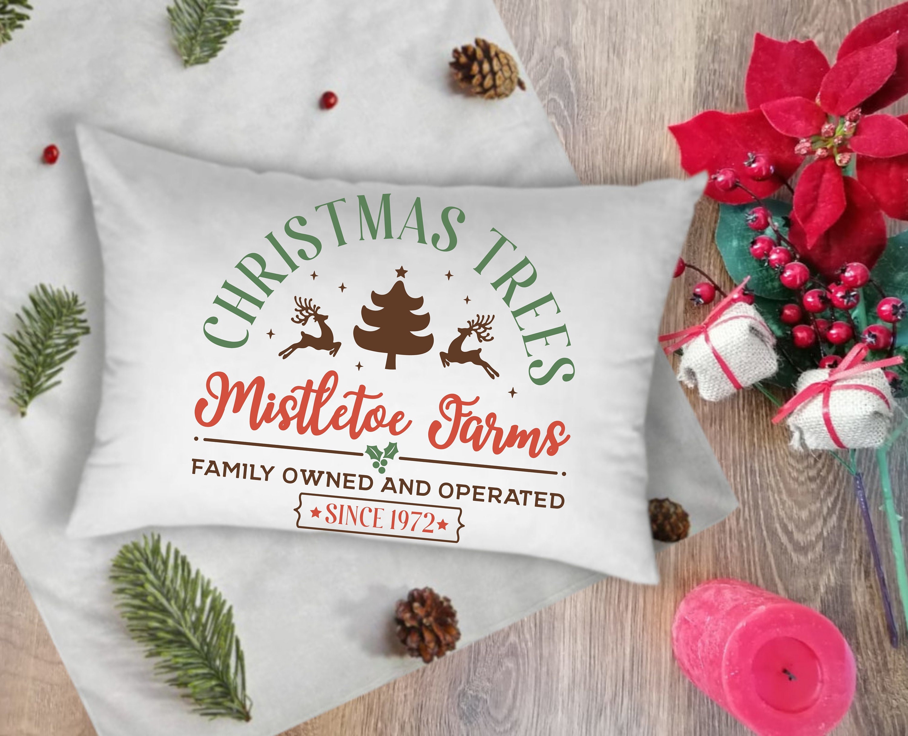 Christmas Trees Sign SVG Tree Farm Sign Mistletoe Farms - Etsy