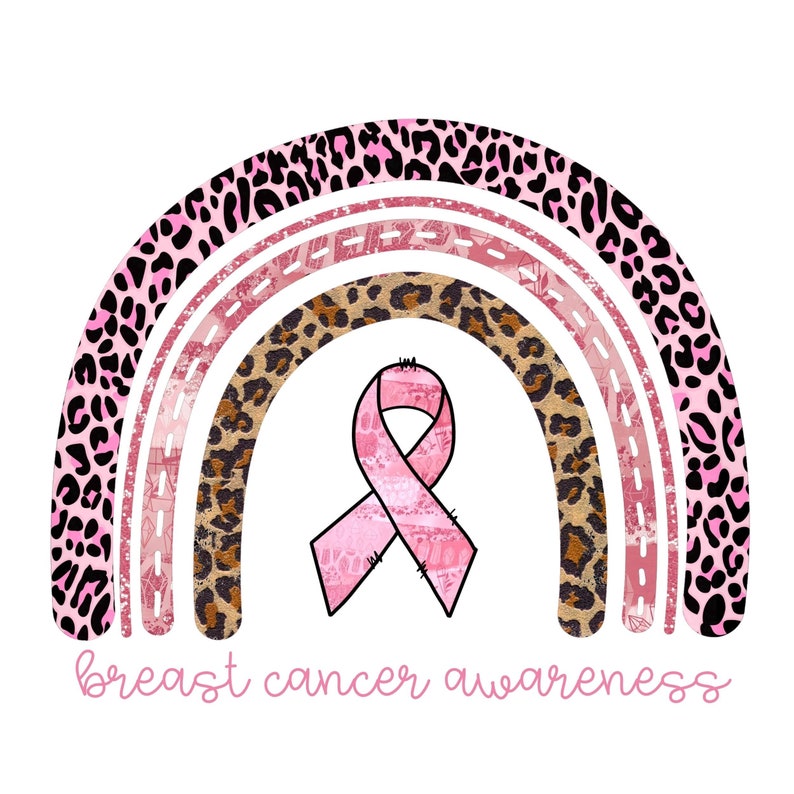 Breast Cancer Rainbow Awareness Boho Rainbow Animal Print October ...